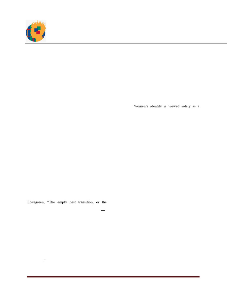 Empty Nest Syndrome Impact On Post Menopausal Women A Study On Mothers in Kerala | PDF ...