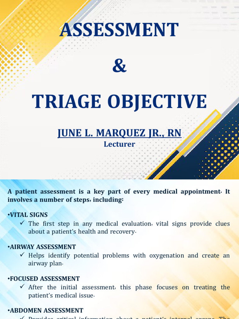 Assessment Triage Objective | PDF | Blood Pressure | Heart