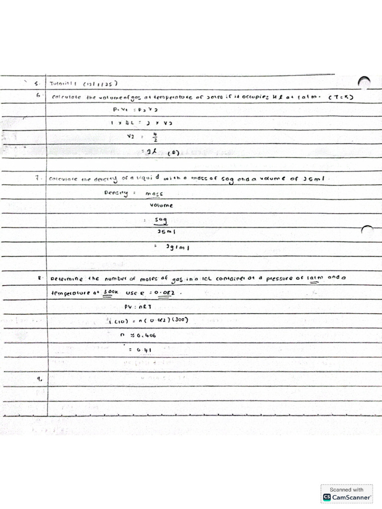 Chemistry Tutorial 1 | PDF