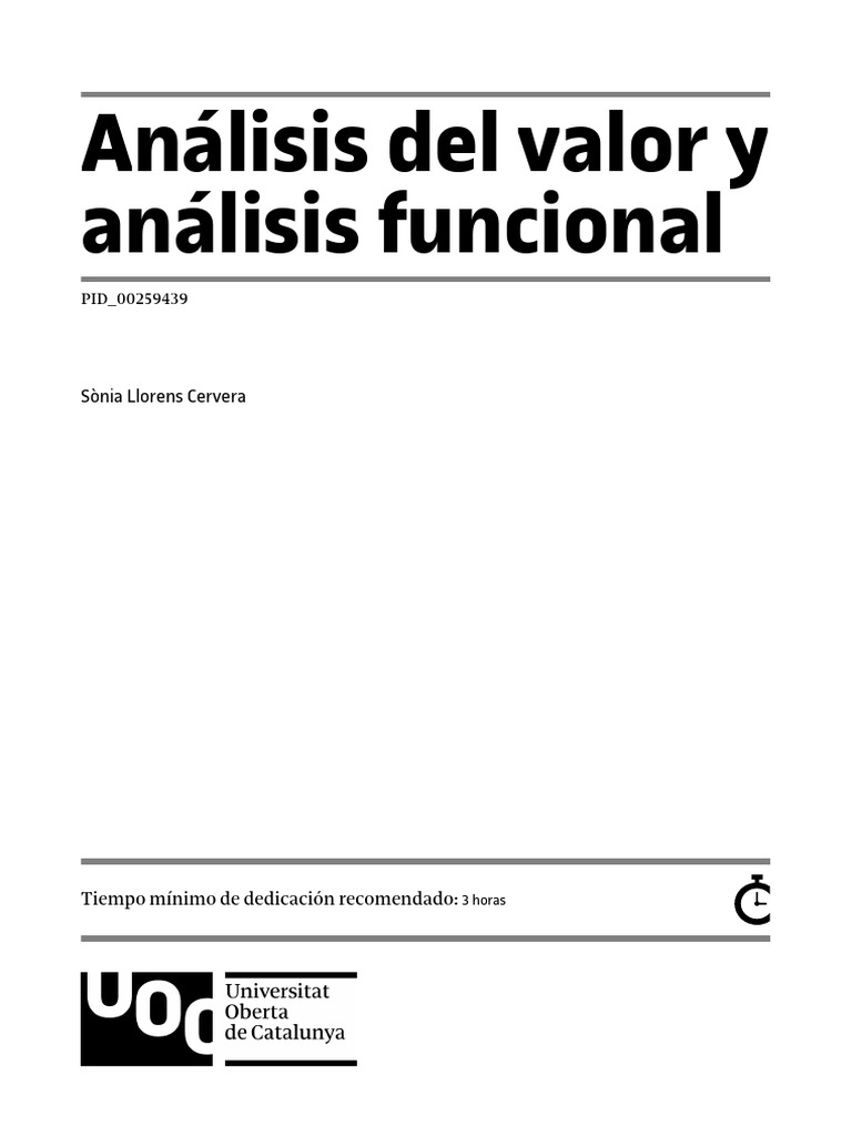 Diseno y Fabricacion Inteligente - Modulo2.15 - Analisis Del Valor y Analisis Funcional | PDF ...