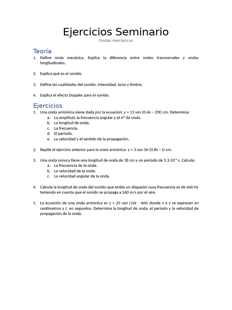 Ondas Mecánicas (EJS) | PDF