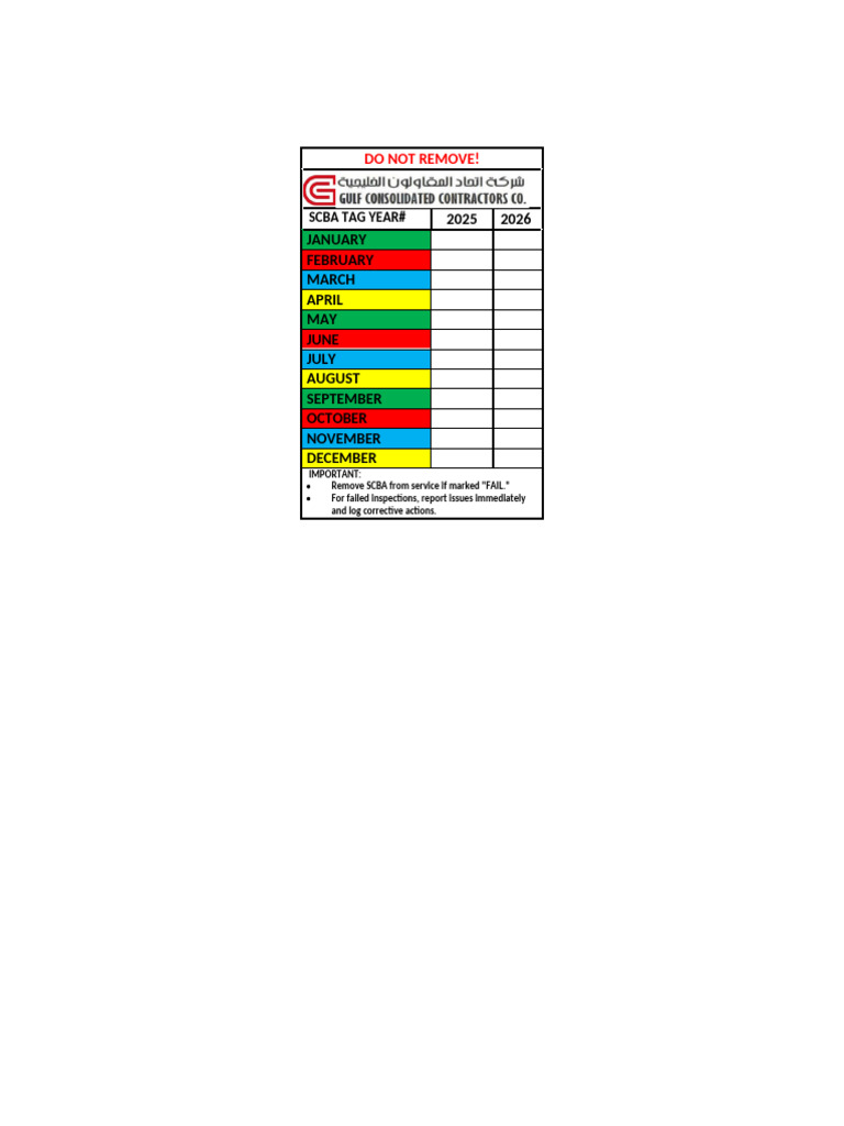 SCBA Inspection Log Guidelines 2025-2026 | PDF