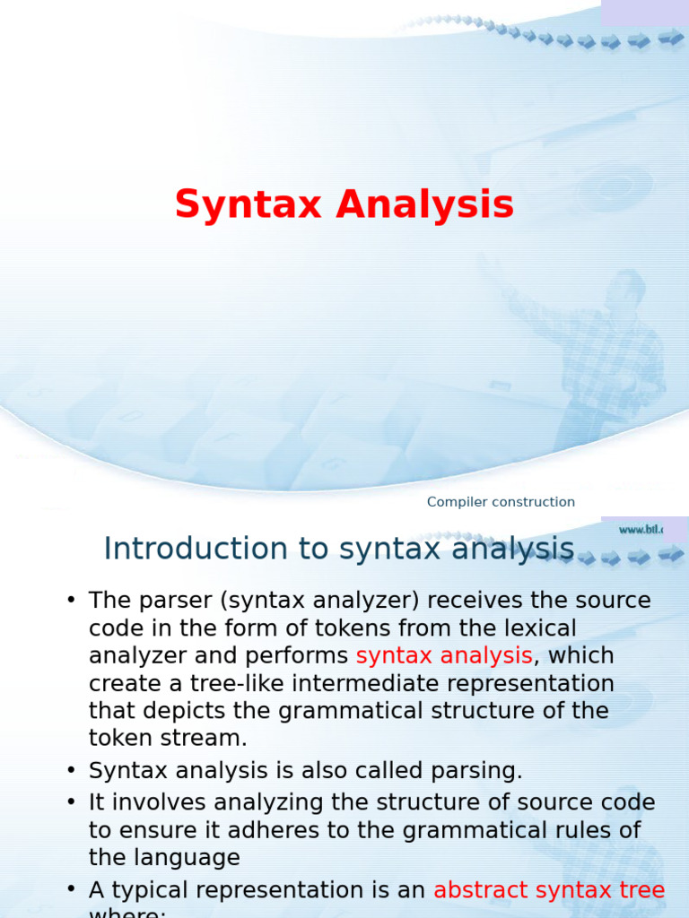 Lecture 4 - Syntax Analysis | PDF | Parsing | Metalogic