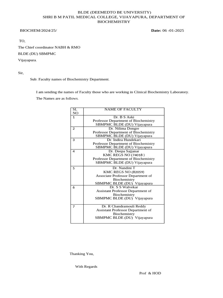 Biochemistry Faculty List | PDF
