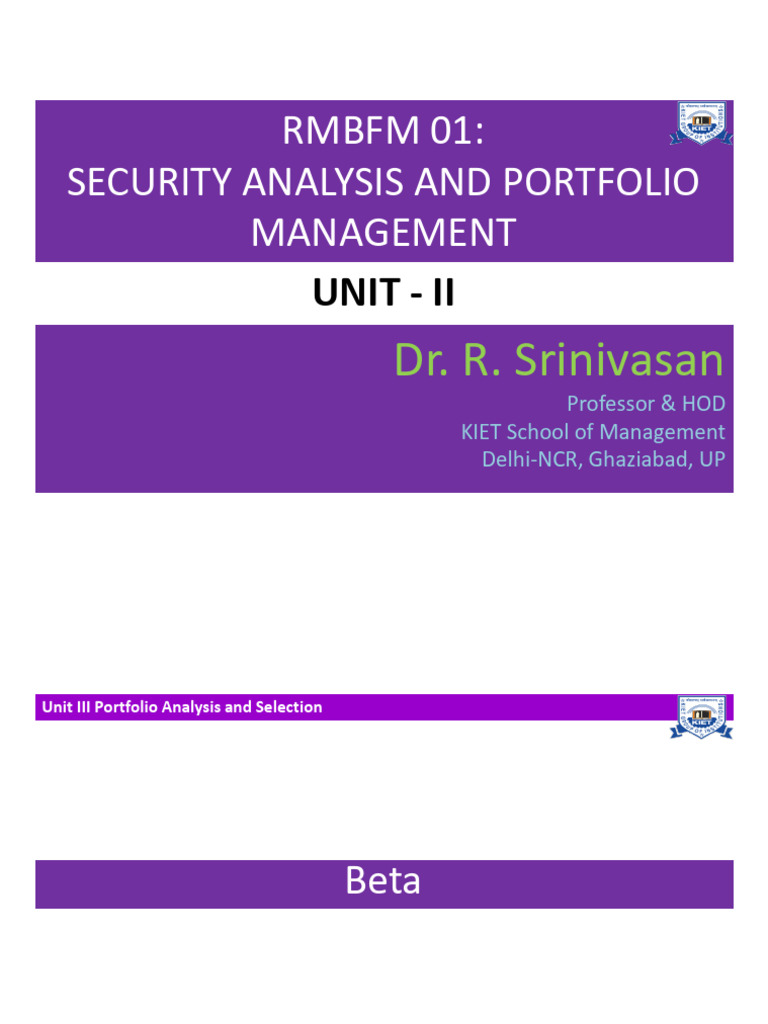Beta | PDF | Beta (Finance) | Modern Portfolio Theory
