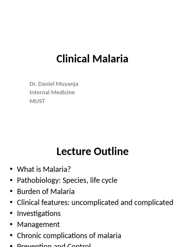 Understanding Clinical Malaria Management | PDF | Malaria | Plasmodium ...