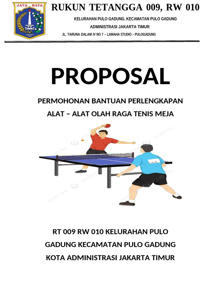 Permohonan Alat Olahraga Tenis Meja | PDF