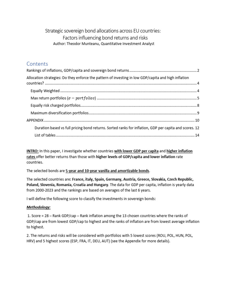 Strategic Sovereign Bond Allocations | PDF | Government Bond | Interest