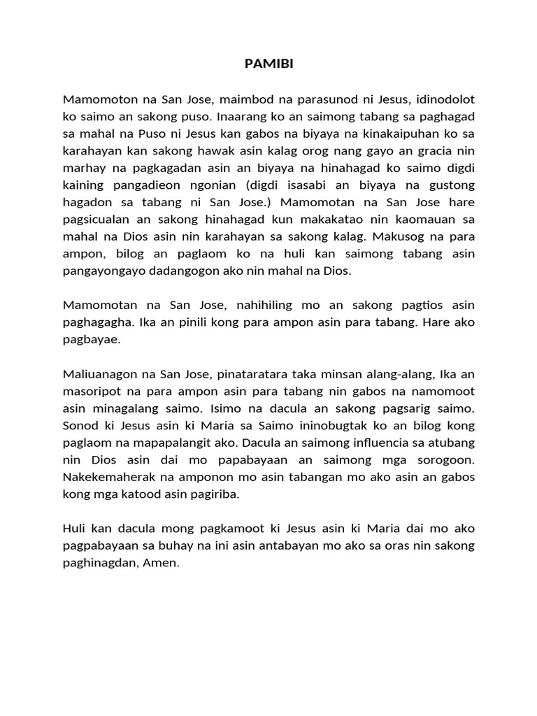 Pamibi Kay San Jose | PDF
