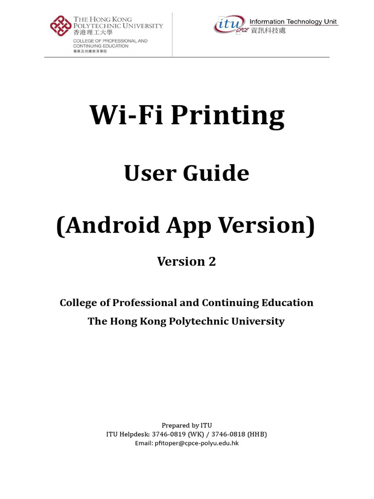 Wi-Fi Printing Guide for Android Users | PDF