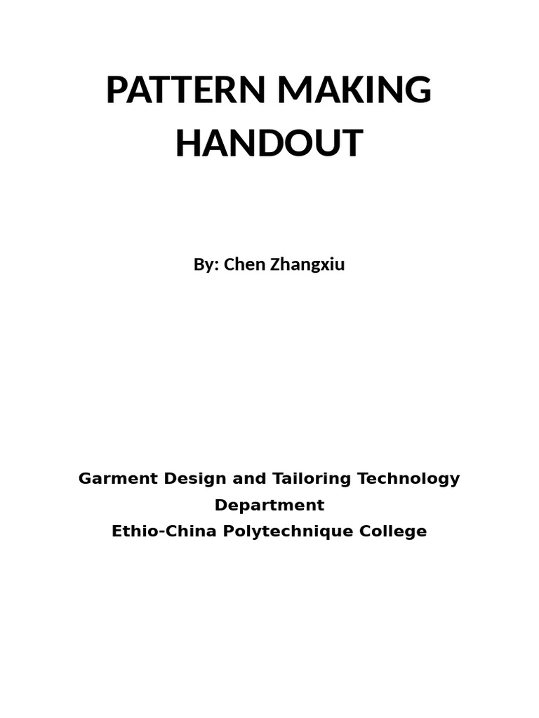 pattern making handout | PDF | Trousers | Seam (Sewing)