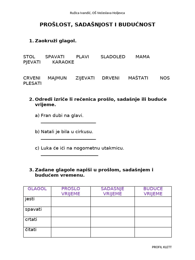 NJ - Proslo Sadasnje I Buduce Vrijeme | PDF