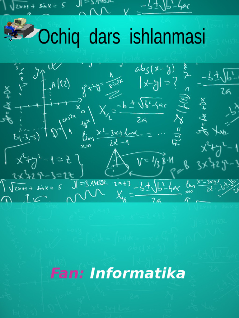 Matematik formulalar bilan ishlash | PDF