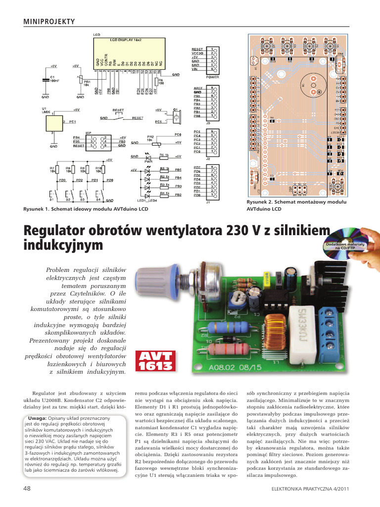 Regulator Obrotów Wentylatora 230 V Z Silnikiem Indukcyjnym: Miniprojekty | PDF