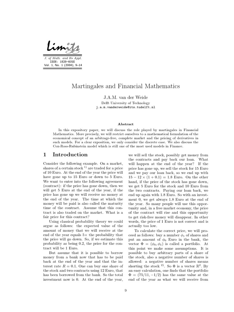Martingales and Financial Mathematics E26557ff | PDF | Expected Value ...