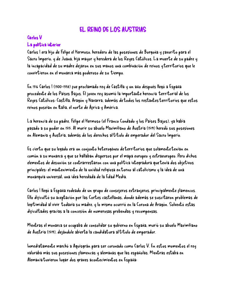 Tema 7. El Reino de Los Austrias | PDF | Imperio español | imperio Otomano