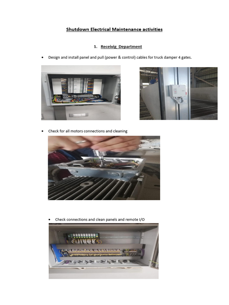 Electrical Shutdown Maintenance Checklist | PDF