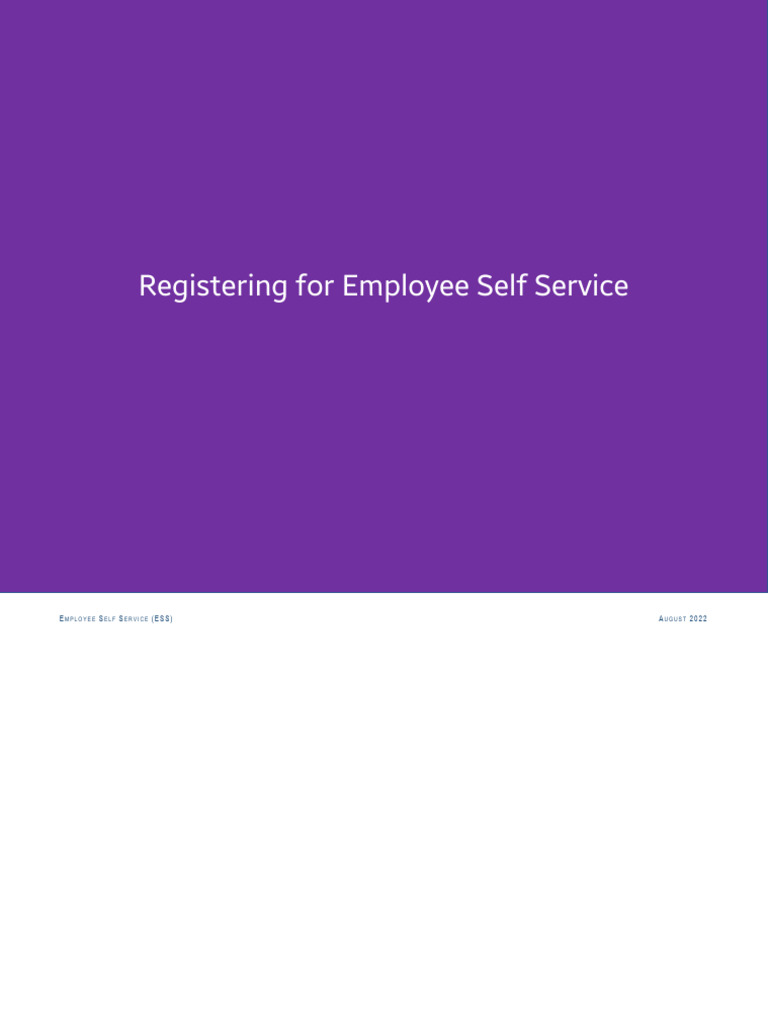 01 Registering For Employee Self Service | PDF | Login | World Wide Web
