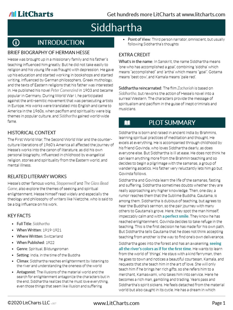 Siddhartha LitChart | PDF
