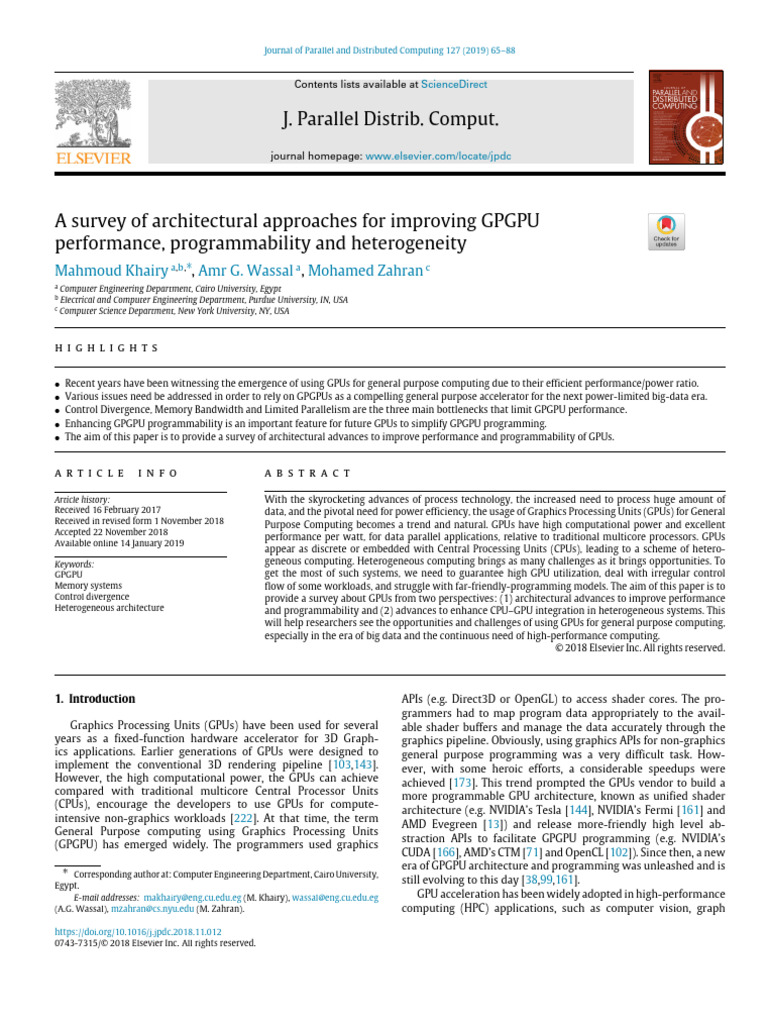 GPGPU Architectural Advances Survey | PDF | Graphics Processing Unit ...