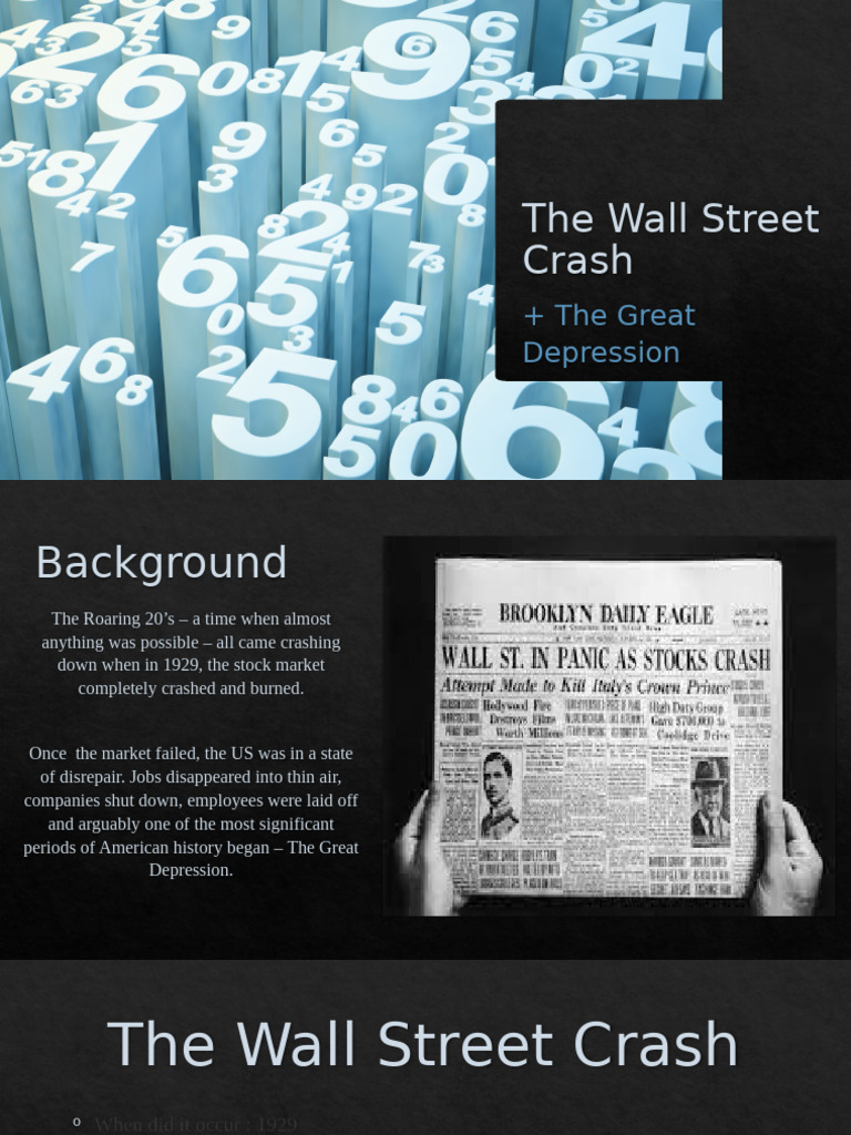 Wall Street Crash and Great Depression | PDF | Great Depression | Wall ...