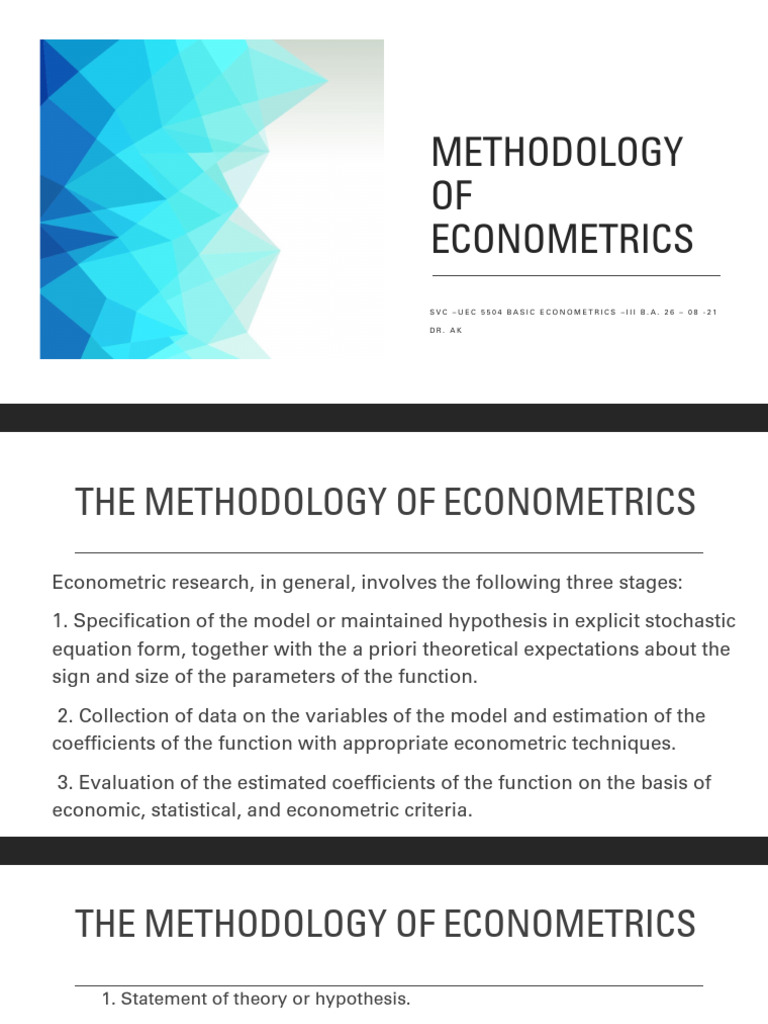 Svc 6-7-8-- Methodology of Econometrics-III Ba 26-08-21 | PDF