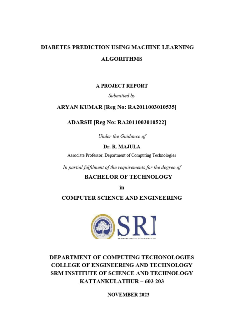 Minor Project Report | PDF | Support Vector Machine | Machine Learning