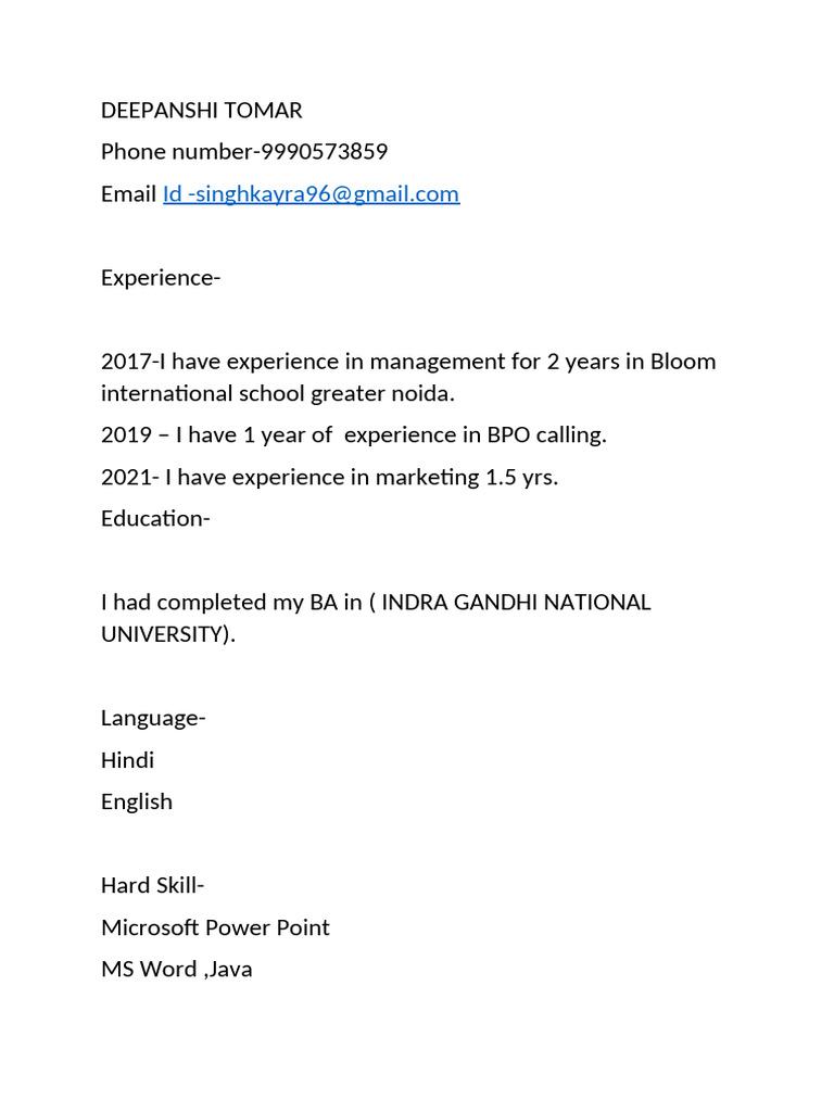Deepanshi Resume | PDF