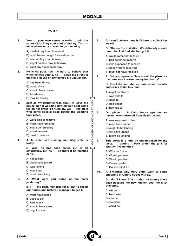 Modals (Extra) | PDF