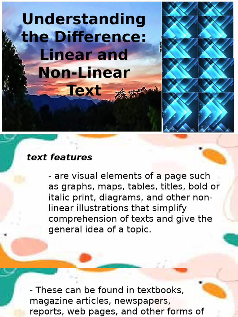 Understanding The Difference - Linear and Non Linear Text - PPT | PDF ...
