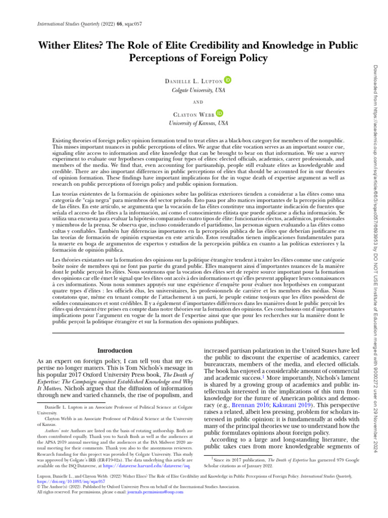 Sqac 057 | PDF | Credibility | Public Opinion