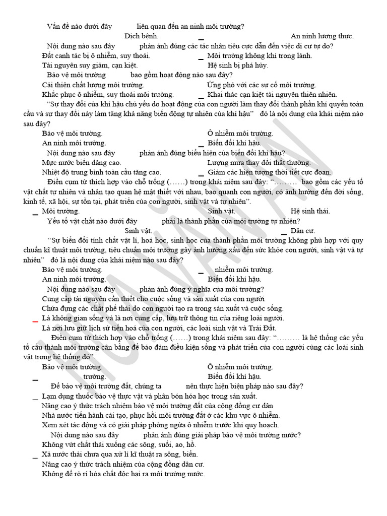 ÔN TẬP CUỐI KỲ GDQP 11 | PDF