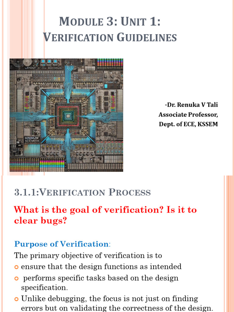 Module 3.1 - Verification Guidelines | PDF | Formal Verification | Software Bug