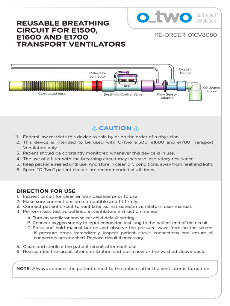 Otwo Ifu Circuit 01CV8080 Rev4 Feb2020 | PDF | Sterilization ...