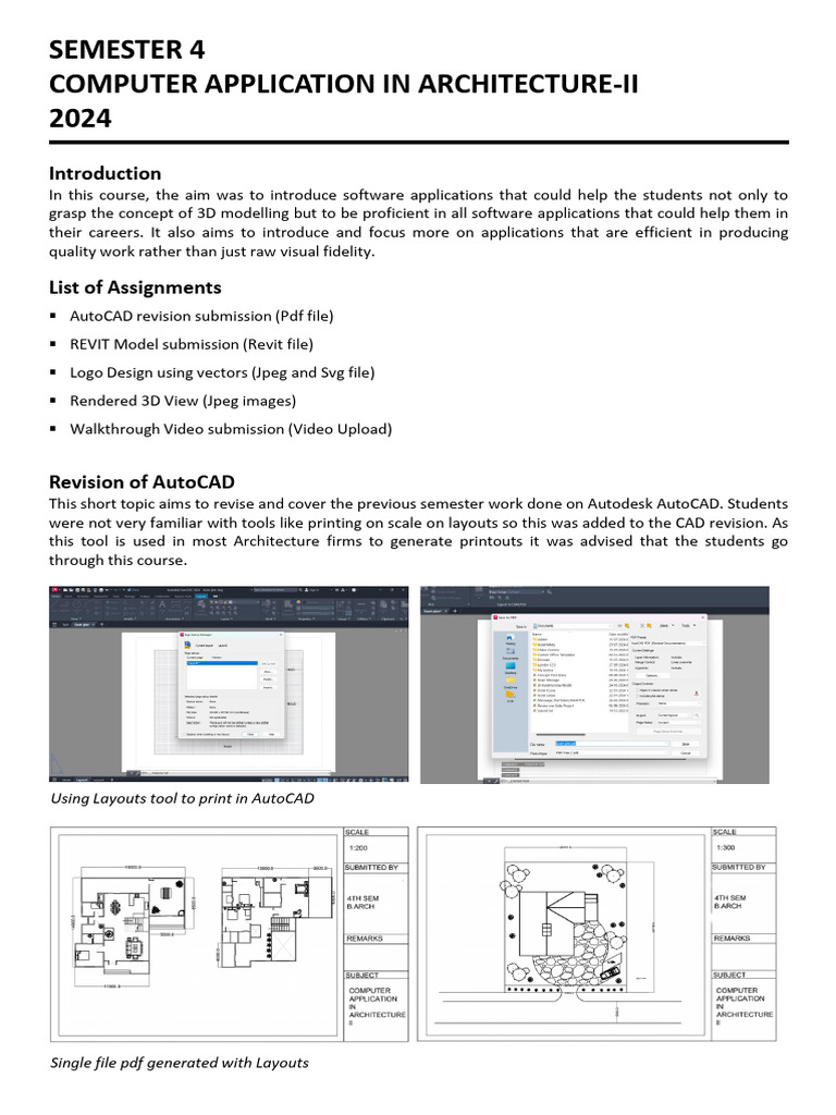 Sem 4 Computer Applications in Architecture - II | PDF | 3 D Computer ...