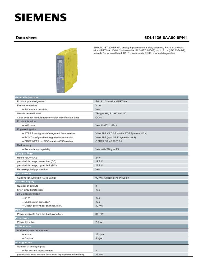 6DL11366AA000PH1 Datasheet en | PDF | Telecommunications | Electrical Engineering
