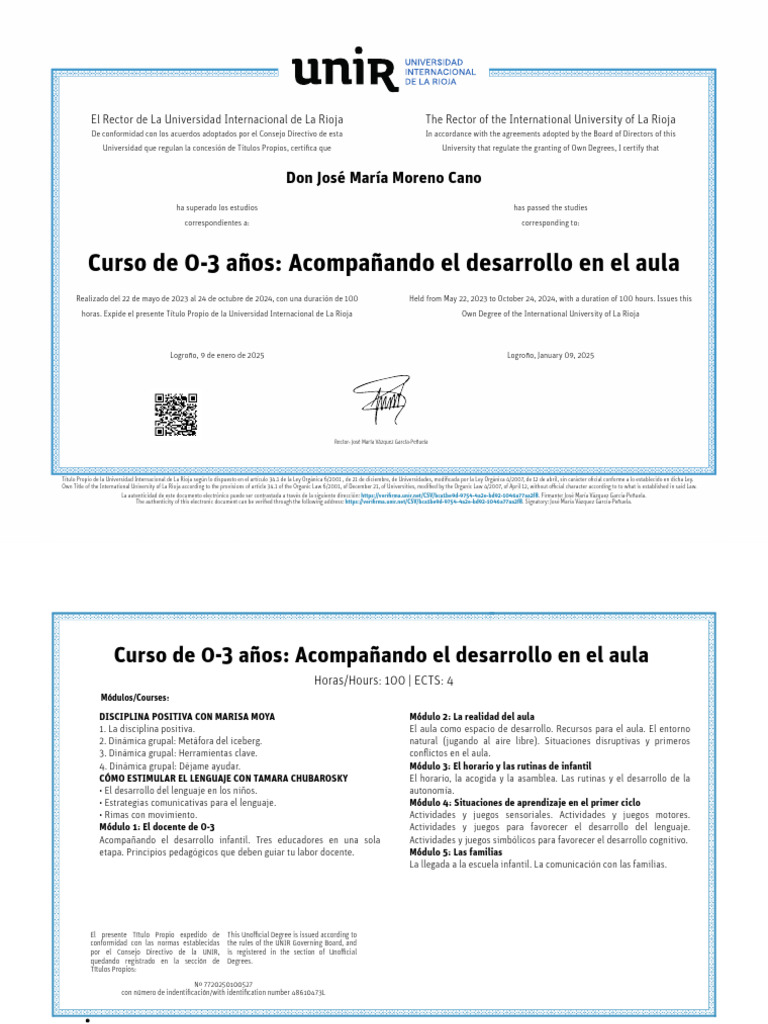 Curso de 0-3 Años: Acompañando El Desarrollo en El Aula: Don José María Moreno Cano | PDF ...