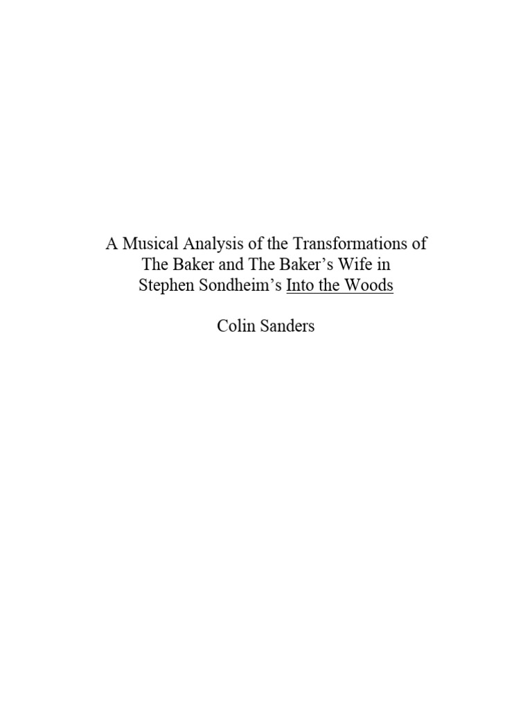 A Musical Analysis of The Transformations of The Baker and The Baker's Wife | PDF | Chord (Music ...