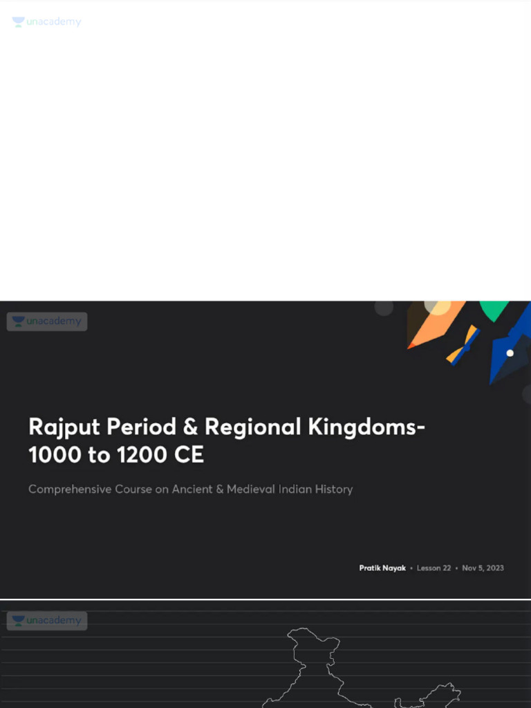 Rajput Period Regional Kingdoms 1000 To 1200 CE With Anno | PDF