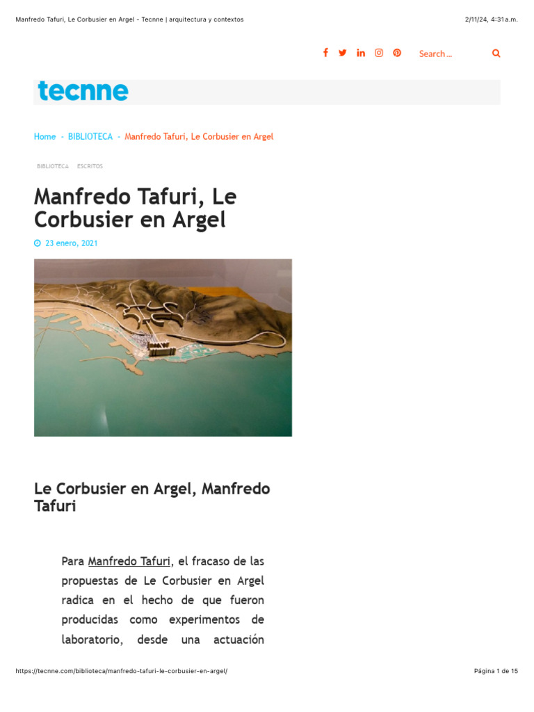 Tafuri y Le Corbusier en Argel: Fracasos | PDF
