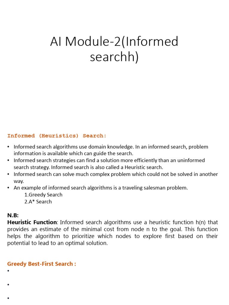AI Module-2 (Informed Search) GIFT College | PDF | Graph Theory | Algorithms And Data Structures