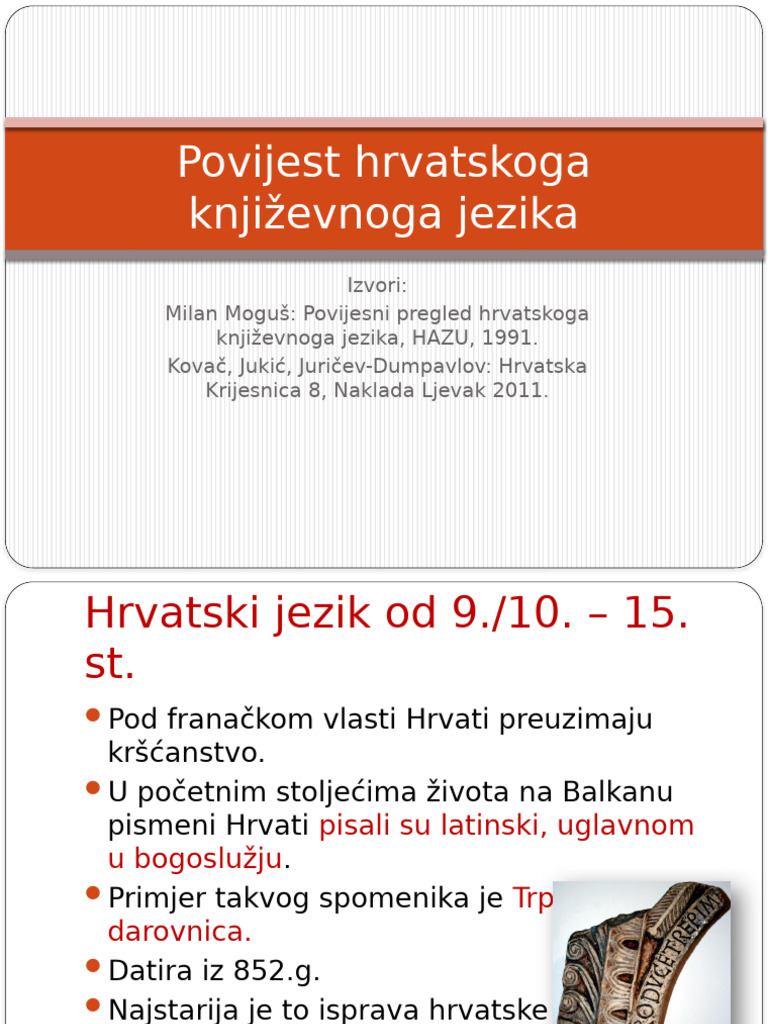 Povijest Hrvatskoga Knjizevnoga Jezika | PDF