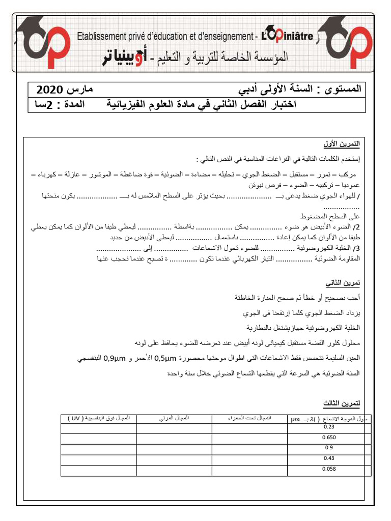 Dzexams 1as Physique 1506286 | PDF
