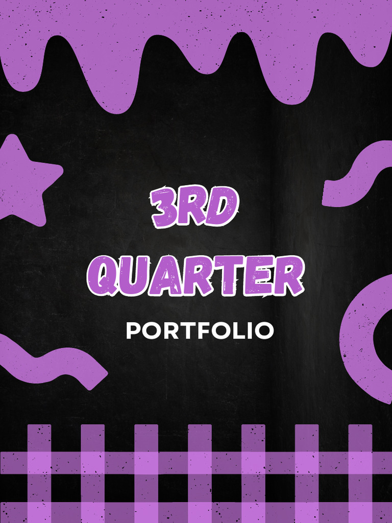 Black Purple Bold Playful Creative Portfolio Cover A4 Document | PDF