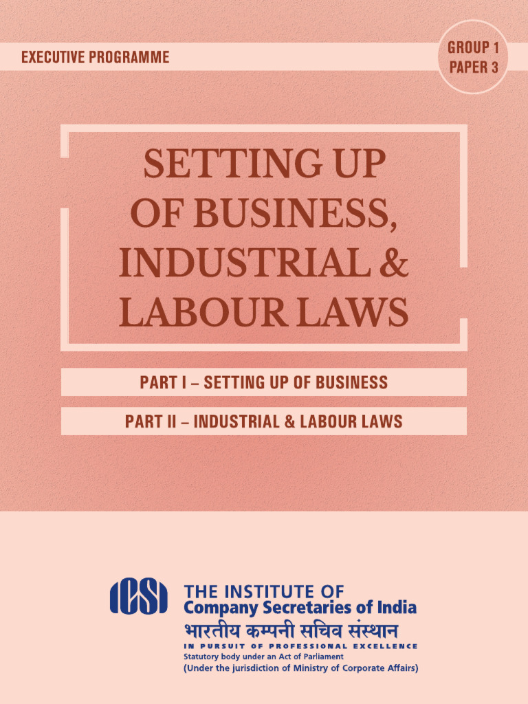 ICSI Study Material on Labour Laws | PDF | Labour Law | Equal Pay For Equal Work