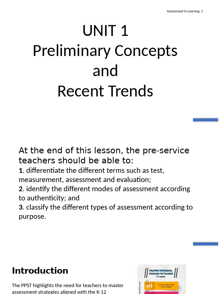 Module 1 - Assessment - in - Learning - 1 | PDF | Educational Assessment | Teachers