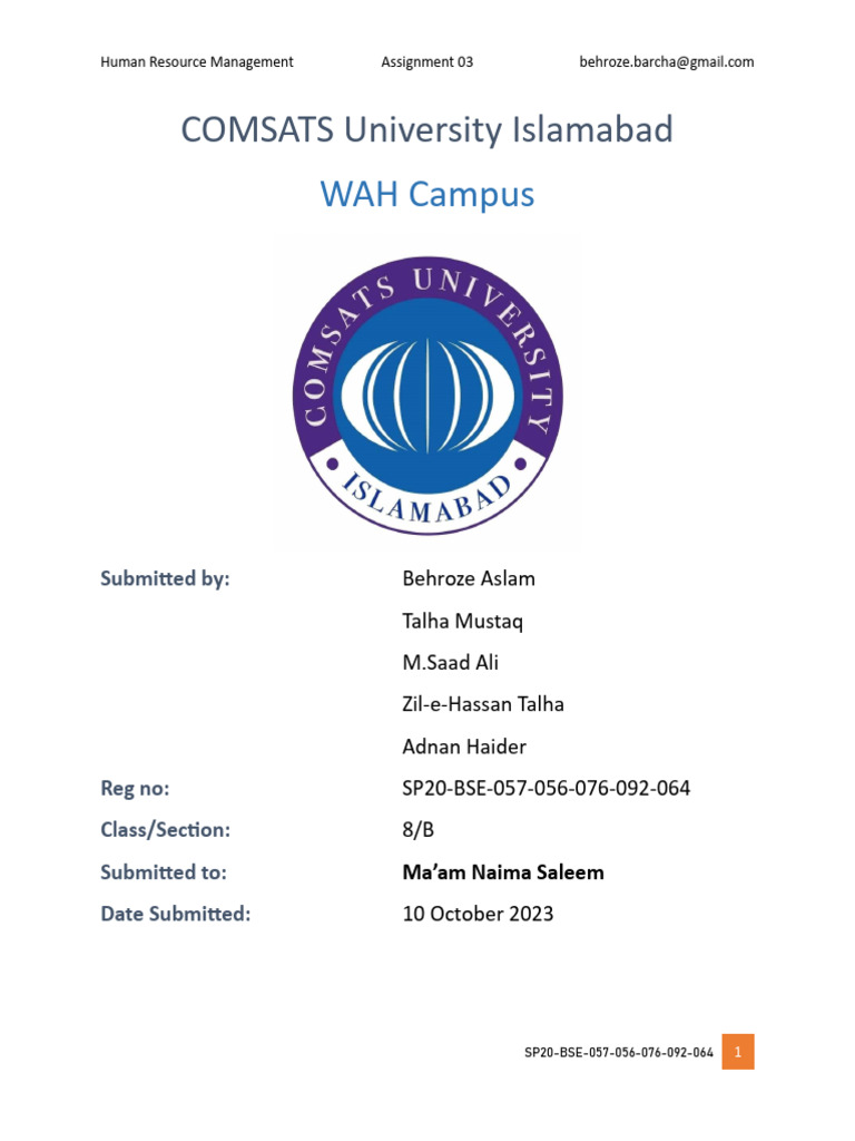 HRM A2 SP20 Bse 057 056 076 092 064 | PDF | Employment | Discrimination