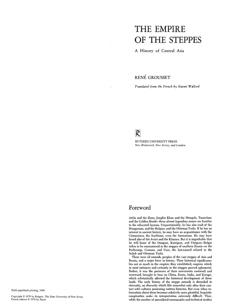 The Empire of The Steppes A History of Central Asia | PDF | Genghis ...