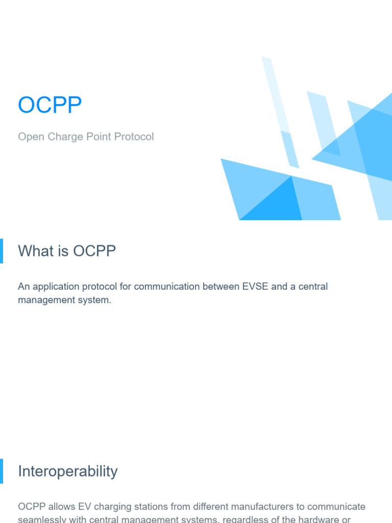 OCPP: Seamless EV Charging Management | PDF