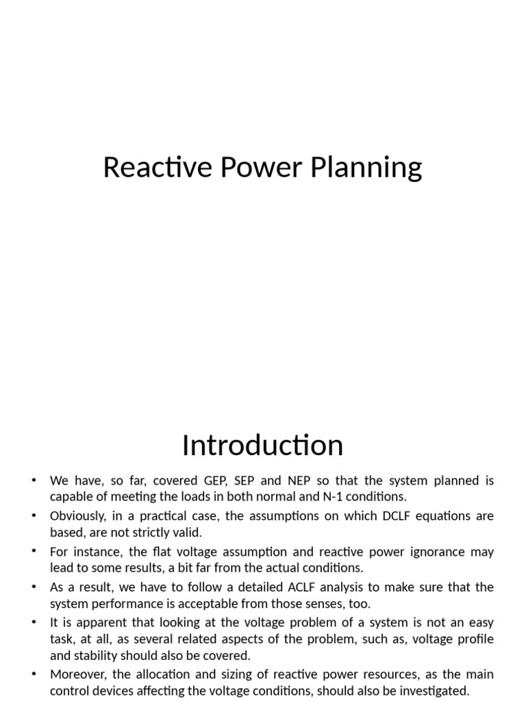 Reactive Power Planning Guide | PDF | Ac Power | Electric Power Transmission